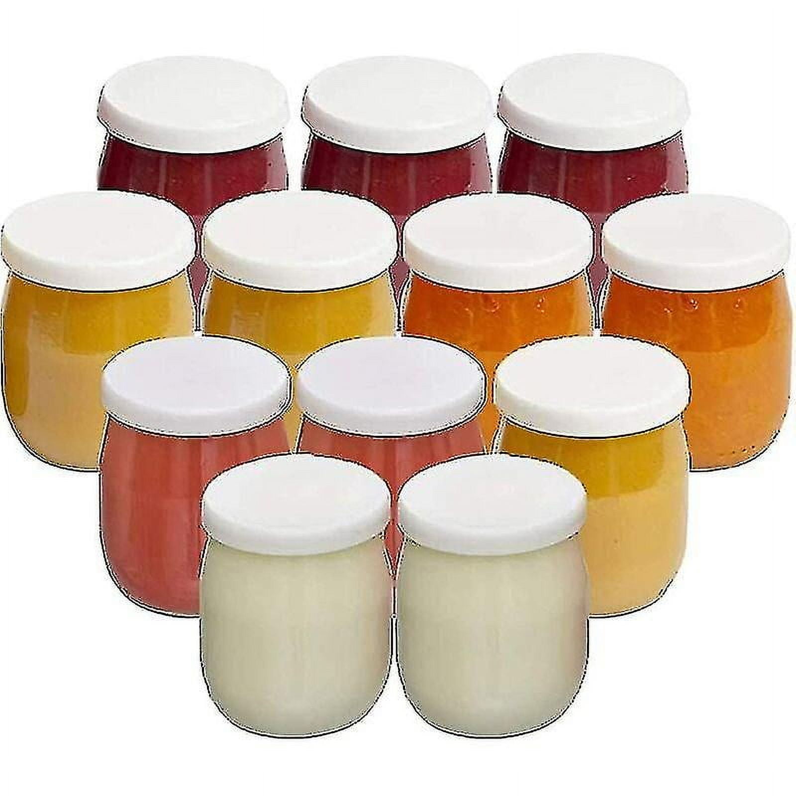 Set Of 12 Glass Yogurt Jars With Leakproof Lids Made In France For ...