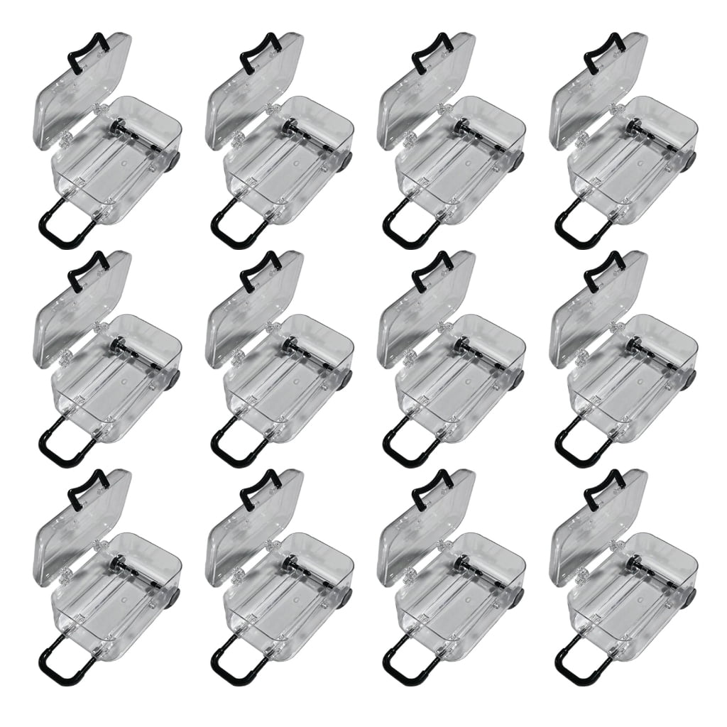 Set Of 12 Miniature Storage Boxes Clear Suitcase Shape Cases for Beads ...