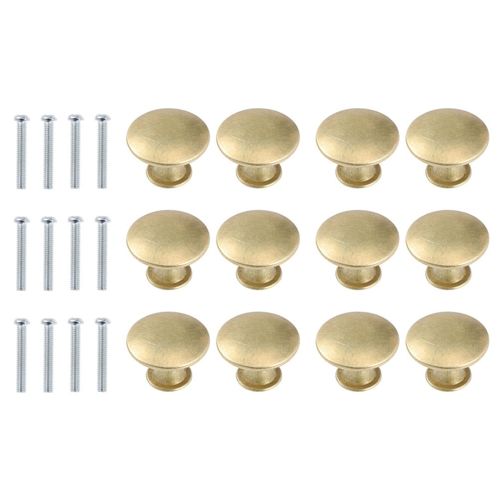 Set Of 12 Rustic Brass Kitchen Cabinet Knobs with Zinc Alloy ...