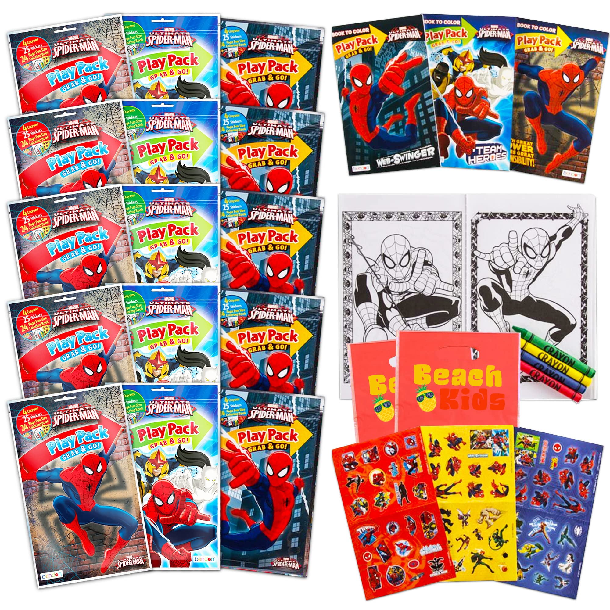 Set Of 15 Spiderman Play Packs BSL1 Fun Party Favors Coloring Book ...