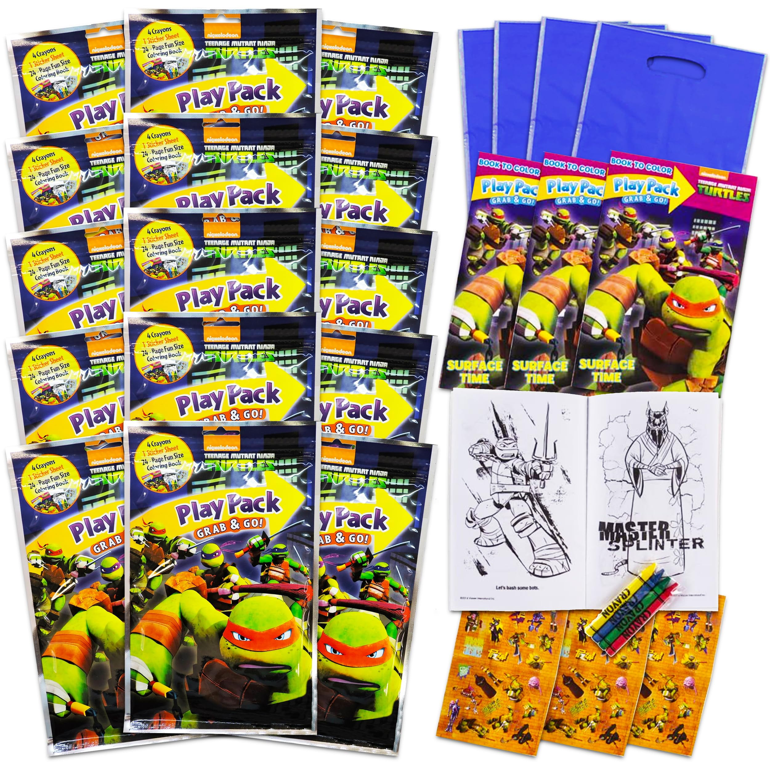 Set Of 15 Teenage Mutant Ninja Turtles Play Packs Fun Party Favors ...