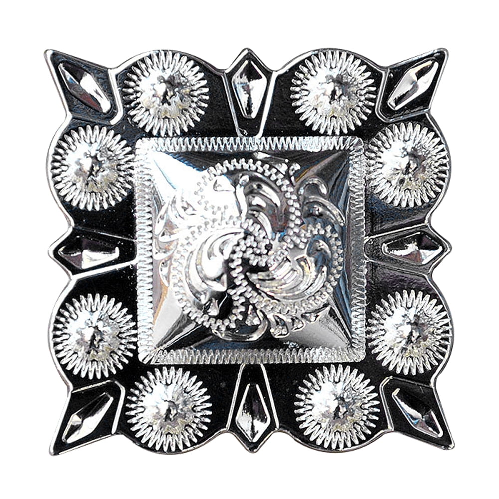 Set Of 16 Western Screw Back Concho German Silver 1.5 In Square Cowgirl ...