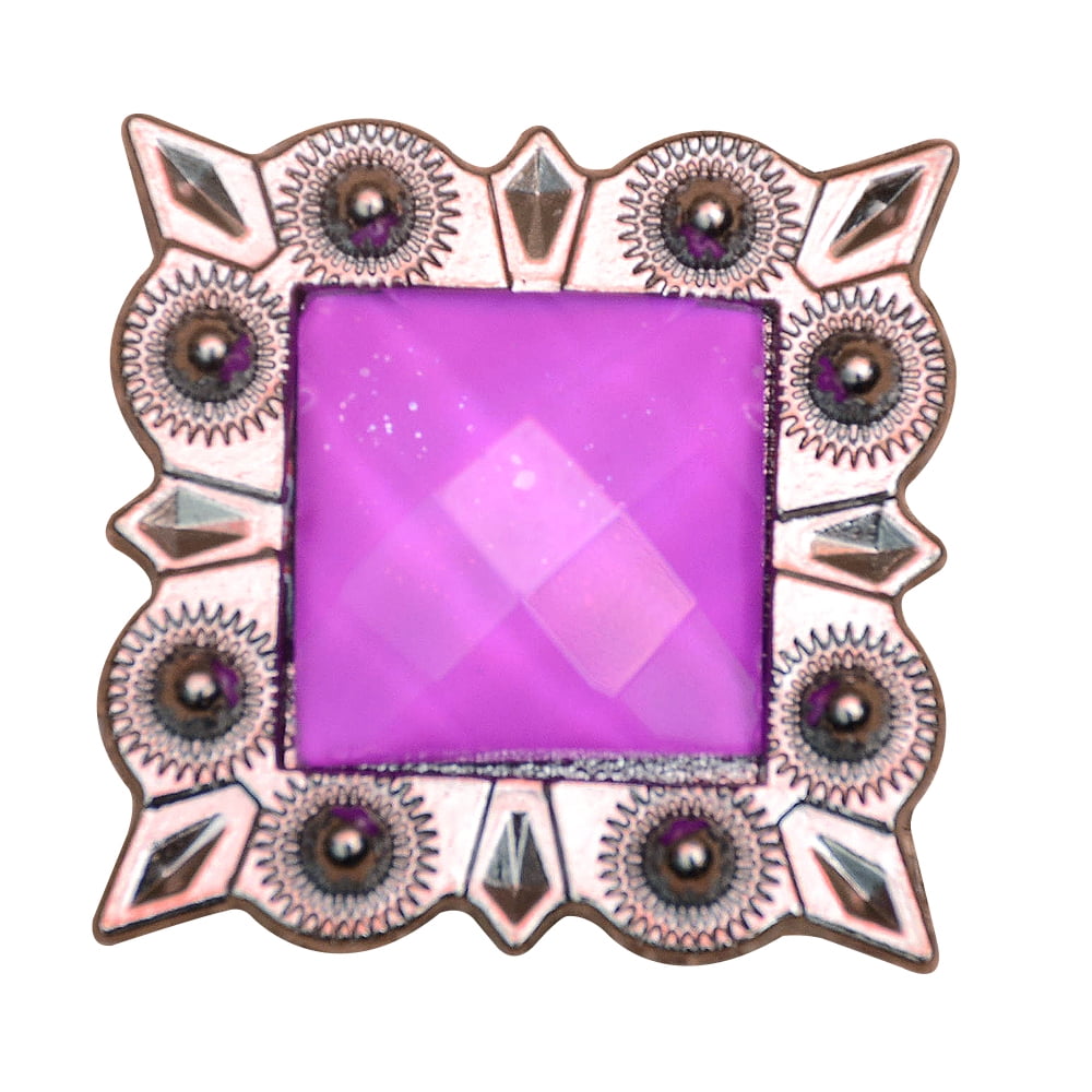 Set Of 16 Western Screw Back Concho Rose Square Crystal Bling Cowgirl ...