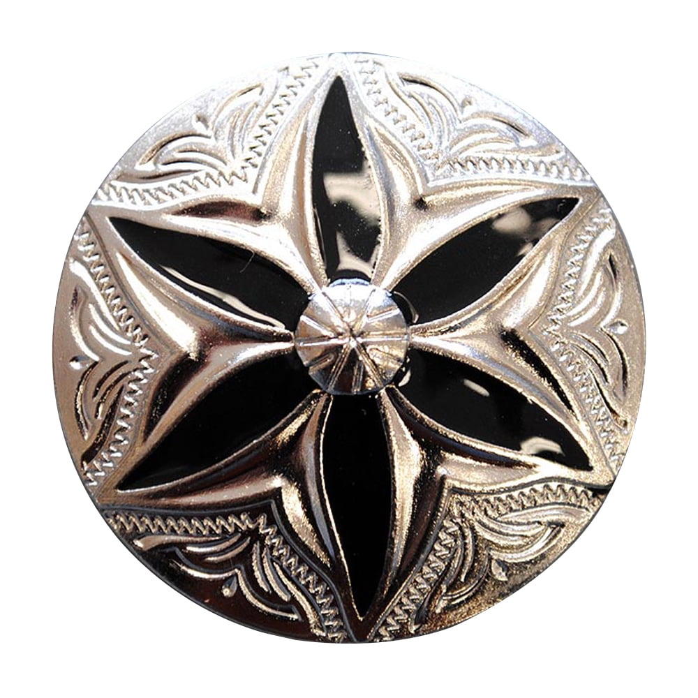 Set Of 16 Western Screw Back Concho Round Floral Inlay Bling Saddle ...