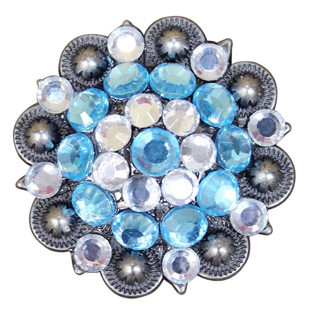 Set Of 16 Western Screw Back Concho Turquoise Crystal Saddle Cowgirl ...