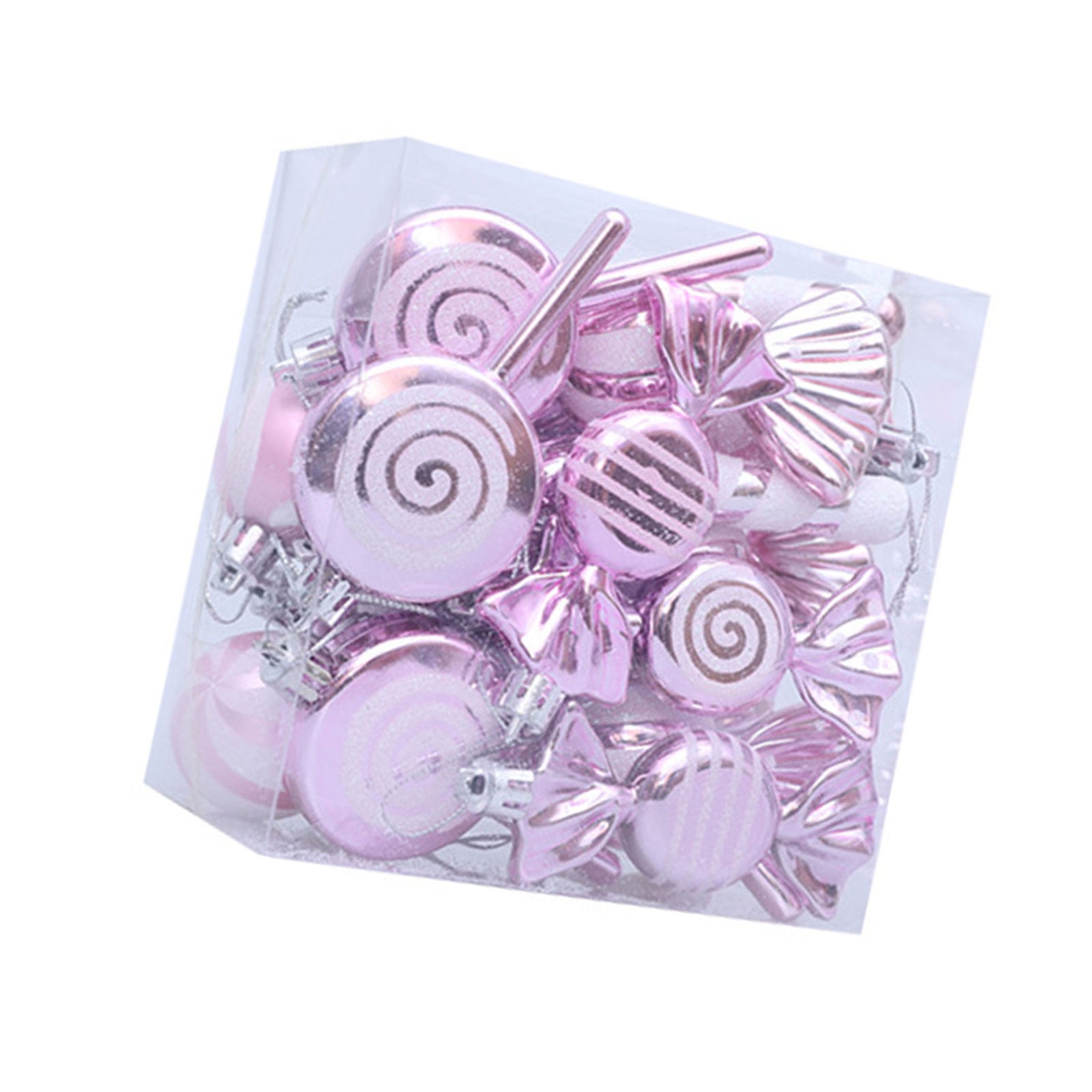 Set Of 18 Bulk Holiday Ornament Plastic Christmas Tree Decoration ...
