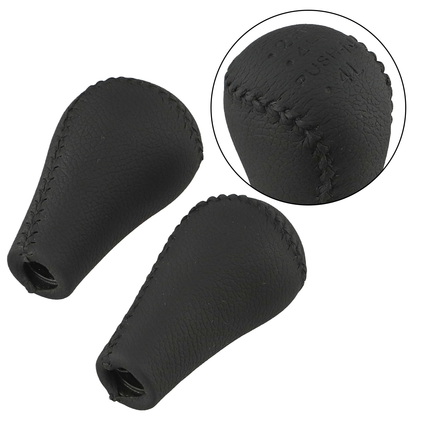 Set Of 2 Black Leather Transfer Case & Gear Shift Knobs For Nissan ...