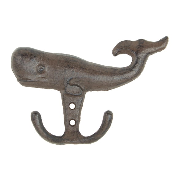 Set Of 2 Cast Iron Rustic Nautical Marine Sea Sperm Whale Double Wall ...