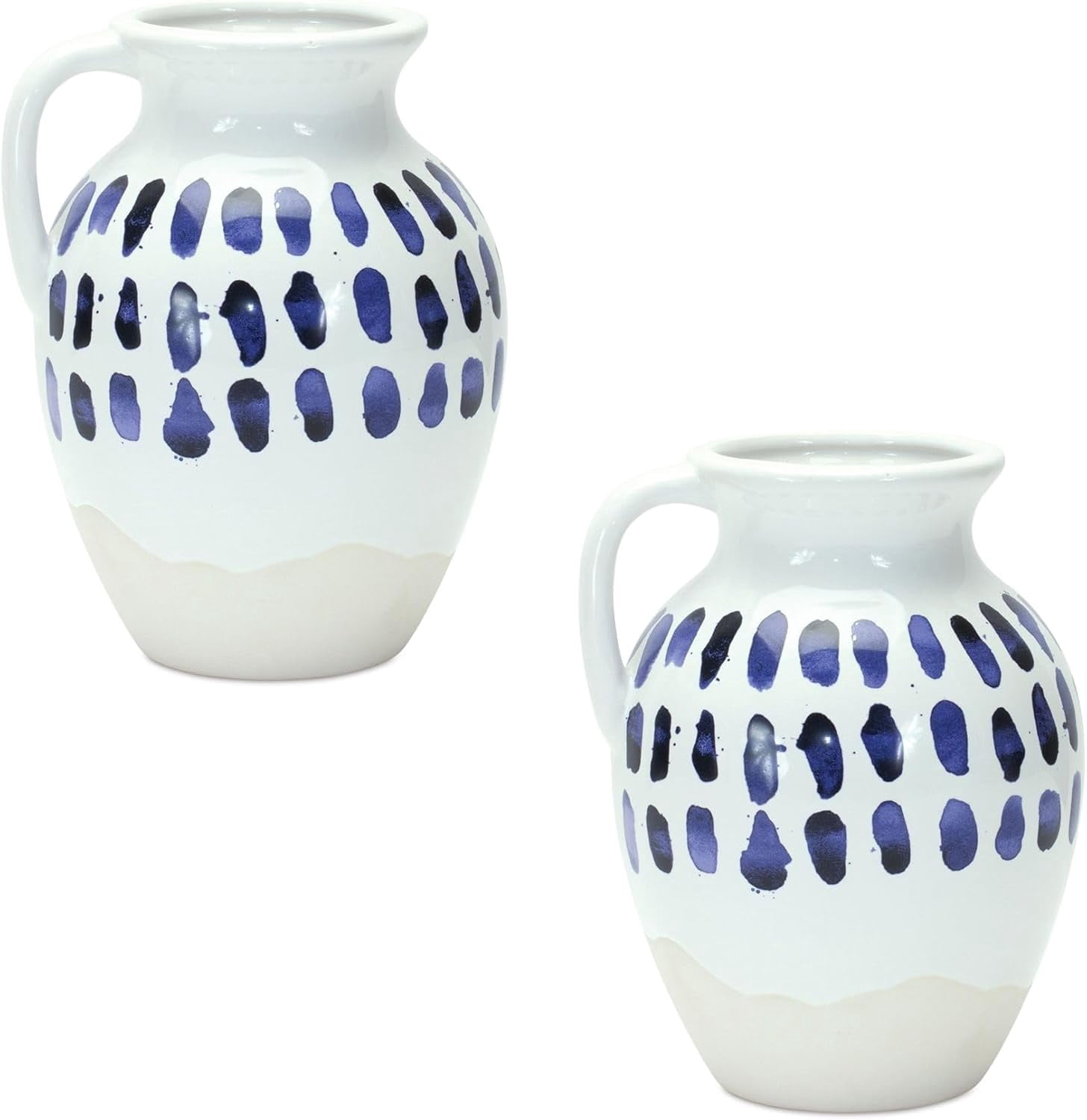 Set Of 2 Ceramic Pitcher With White Finish 85663DS - Walmart.com