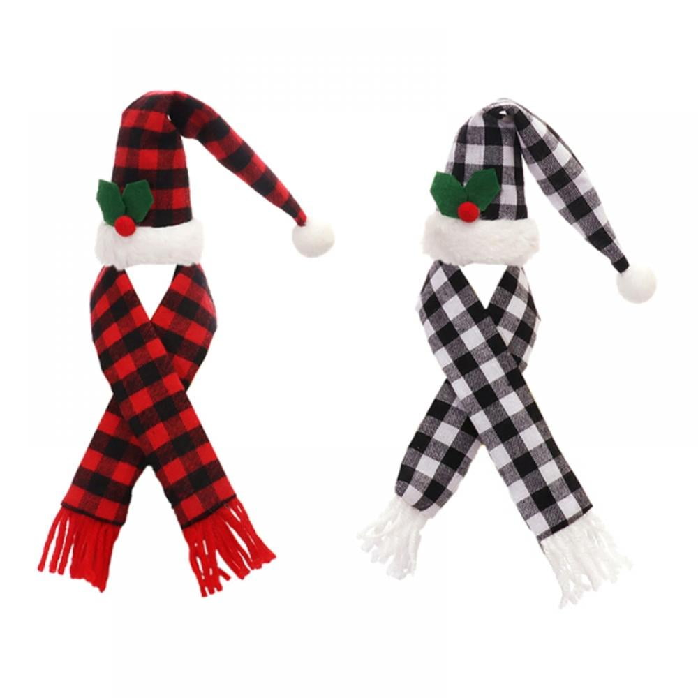 Set Of 2 Christmas Wine Bottle Caps, Mini Santa Hats & Christmas ...