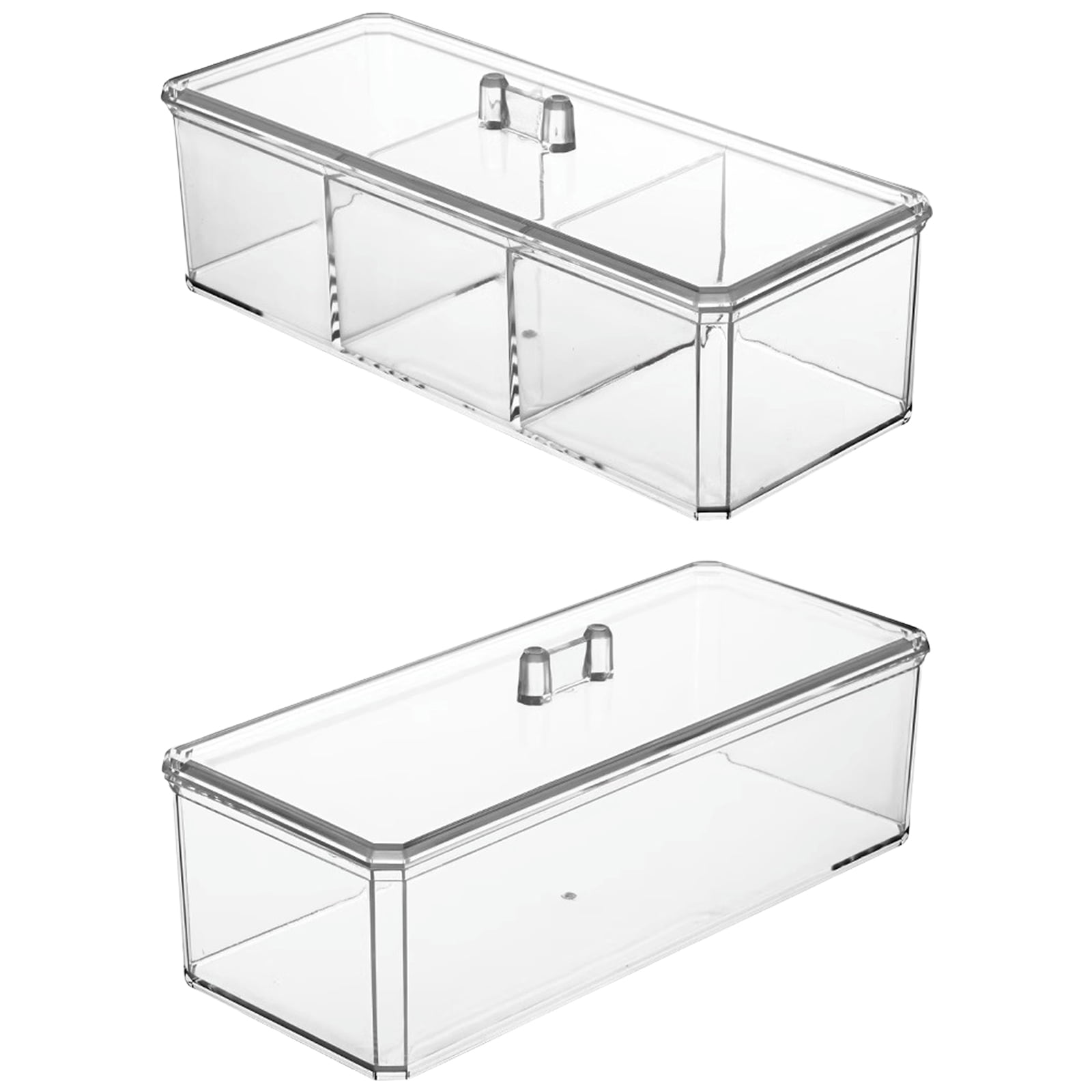 Set Of 2 Elegant Makeup Storage Box Plastic Makeup Storage Boxes Set ...