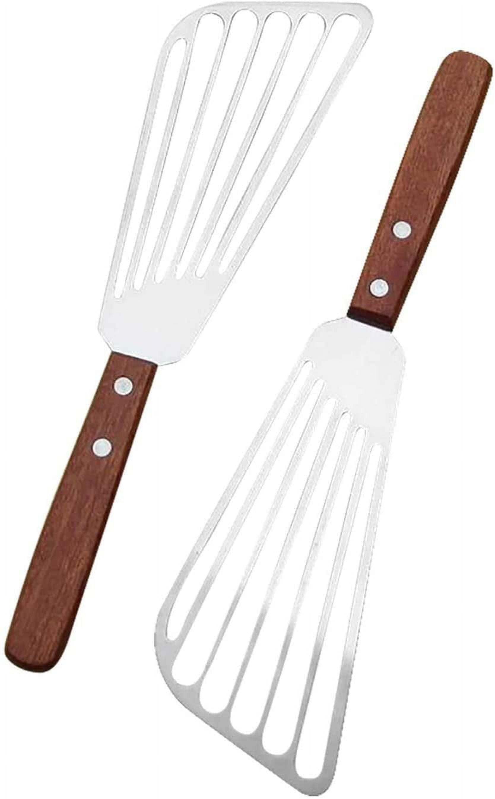 Set Of 2 Fish Spatula With Wooden Handle - 16.5Cm Blade - Walmart.com