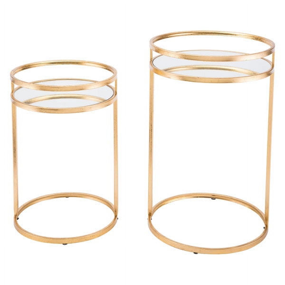 Set Of 2 Nesting Tables Gold - Walmart.com