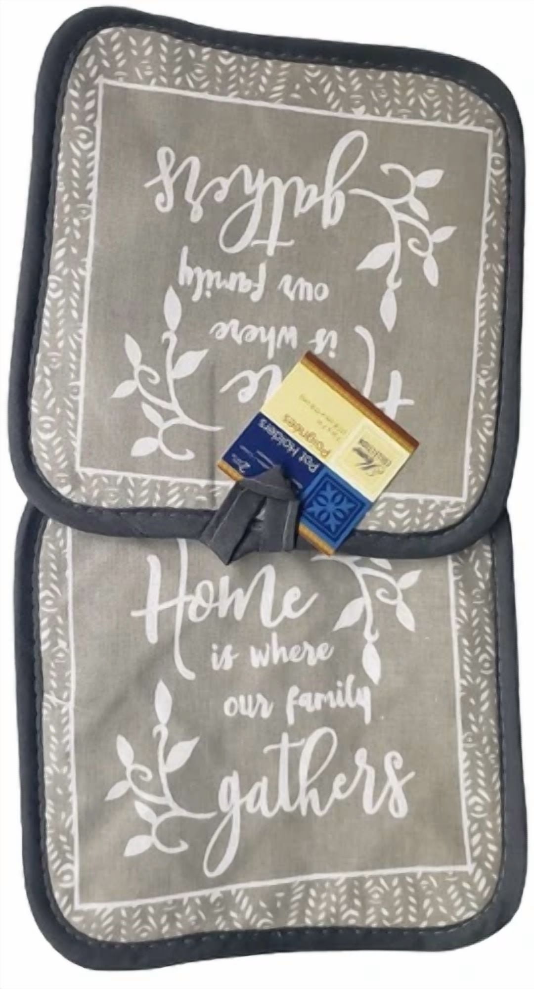 Set Of 2 Printed Kitchen Pot Holders (7"X7") Home Is Where Our Family ...