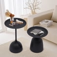 Set Of 2 Round Metal Side Tables, Modern Nesting End Tables With Matte ...