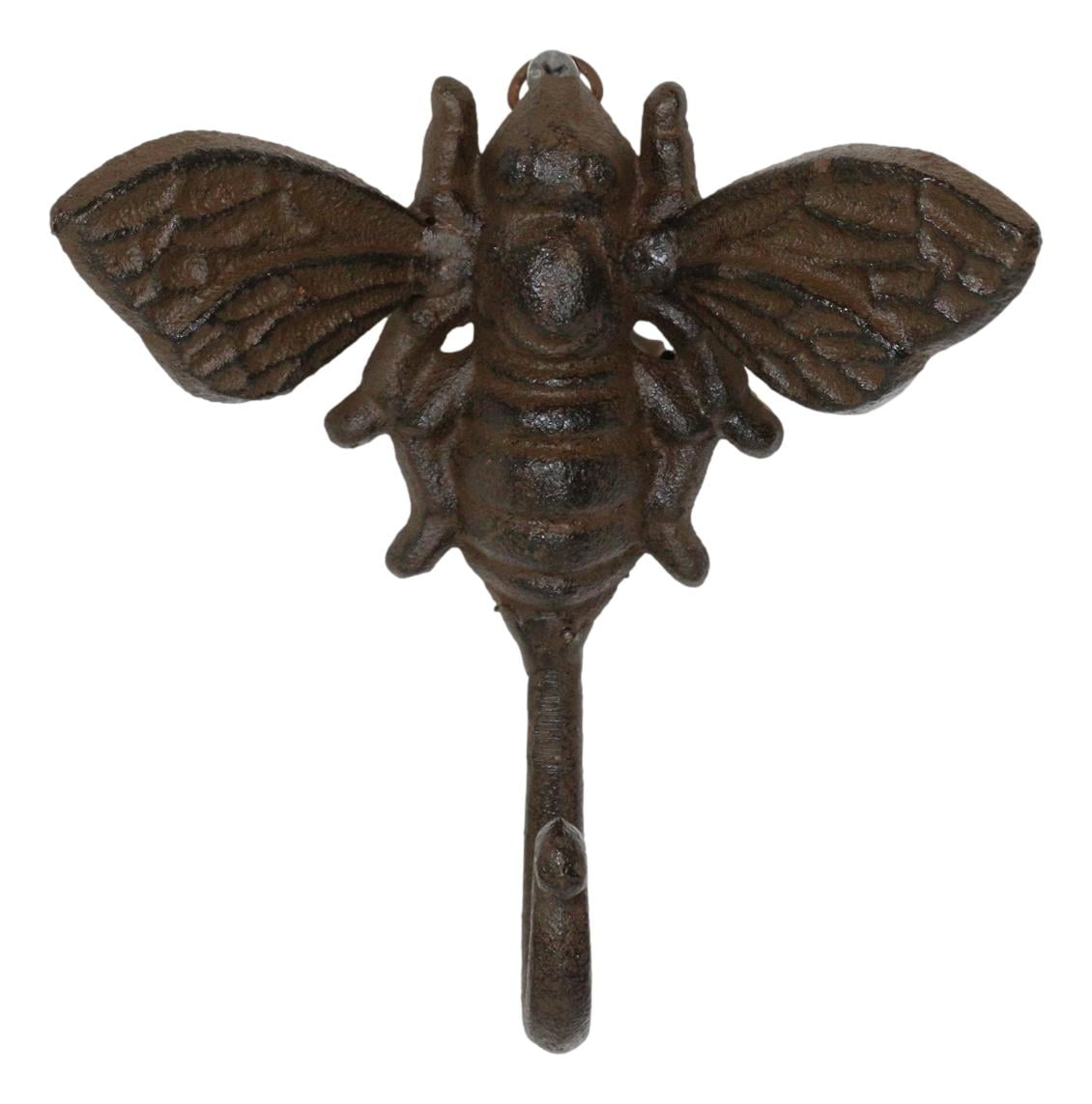 Set Of 2 Rustic Cast Iron Cottage Busy Bumblebee Insect Bee Wall Hooks ...