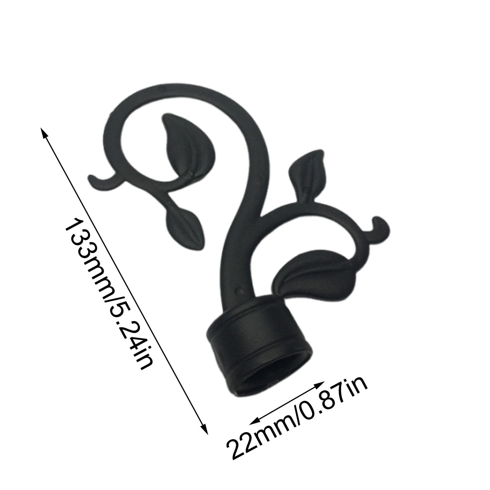 Set Of 2 Sleek Curtain Rod Finials 28mm Diameter Leaf, Usupdd 2025 Set ...
