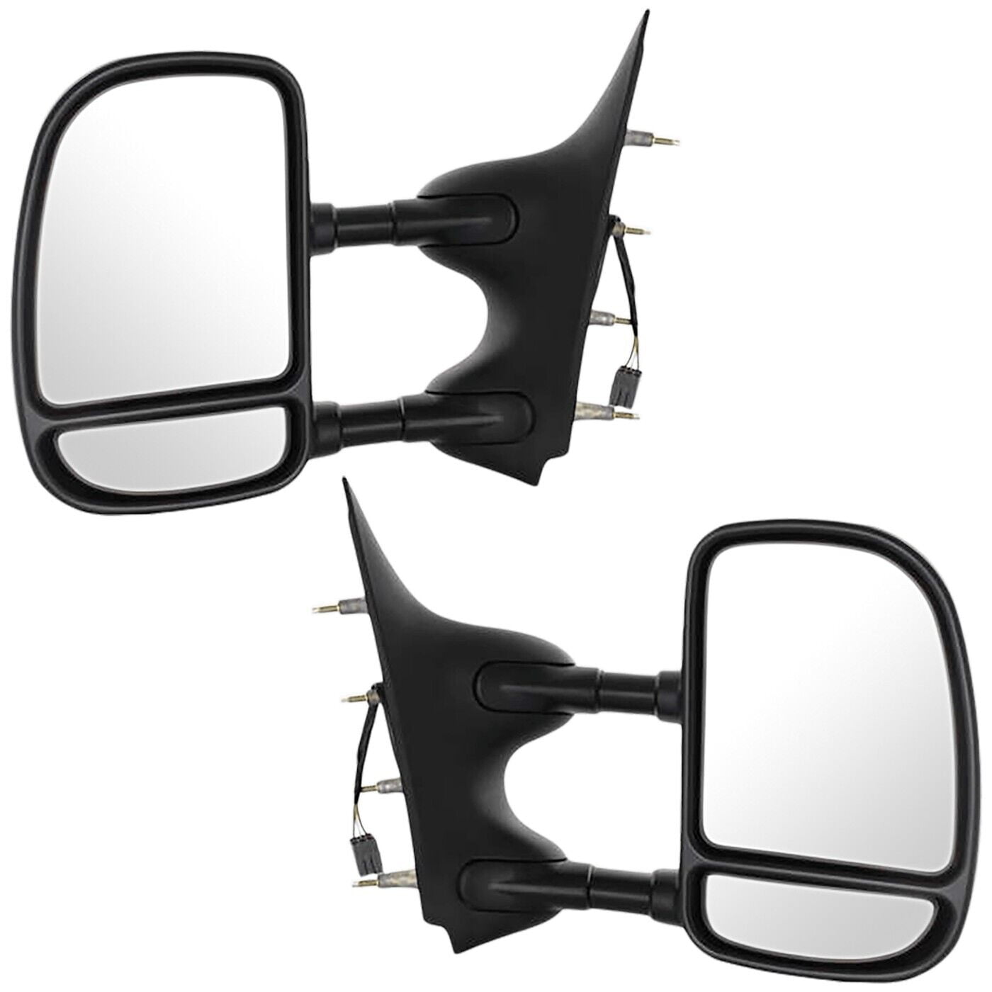 Set Of 2 Textured Black Side Mirrors For Ford E-Series Vans (E150 For ...