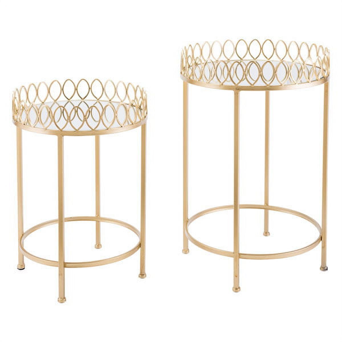 Set Of 2 Tray Tables Gold - Walmart.com