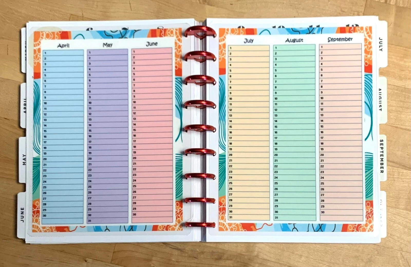 Set Of 2 (Two) Month At A Glance Dashboard 4 Use With Classic Happy ...
