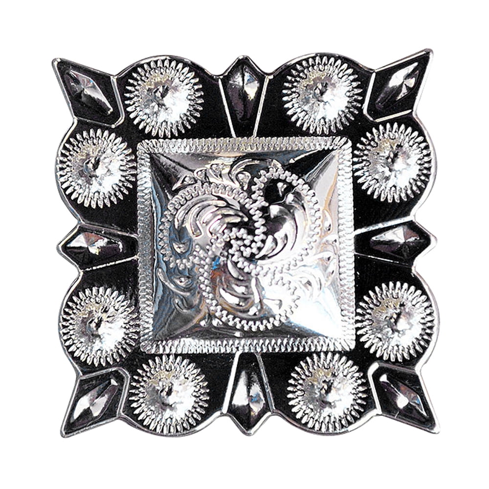 Set Of 2 Western Screw Back Concho German Silver 1.25 Inch Square S ...