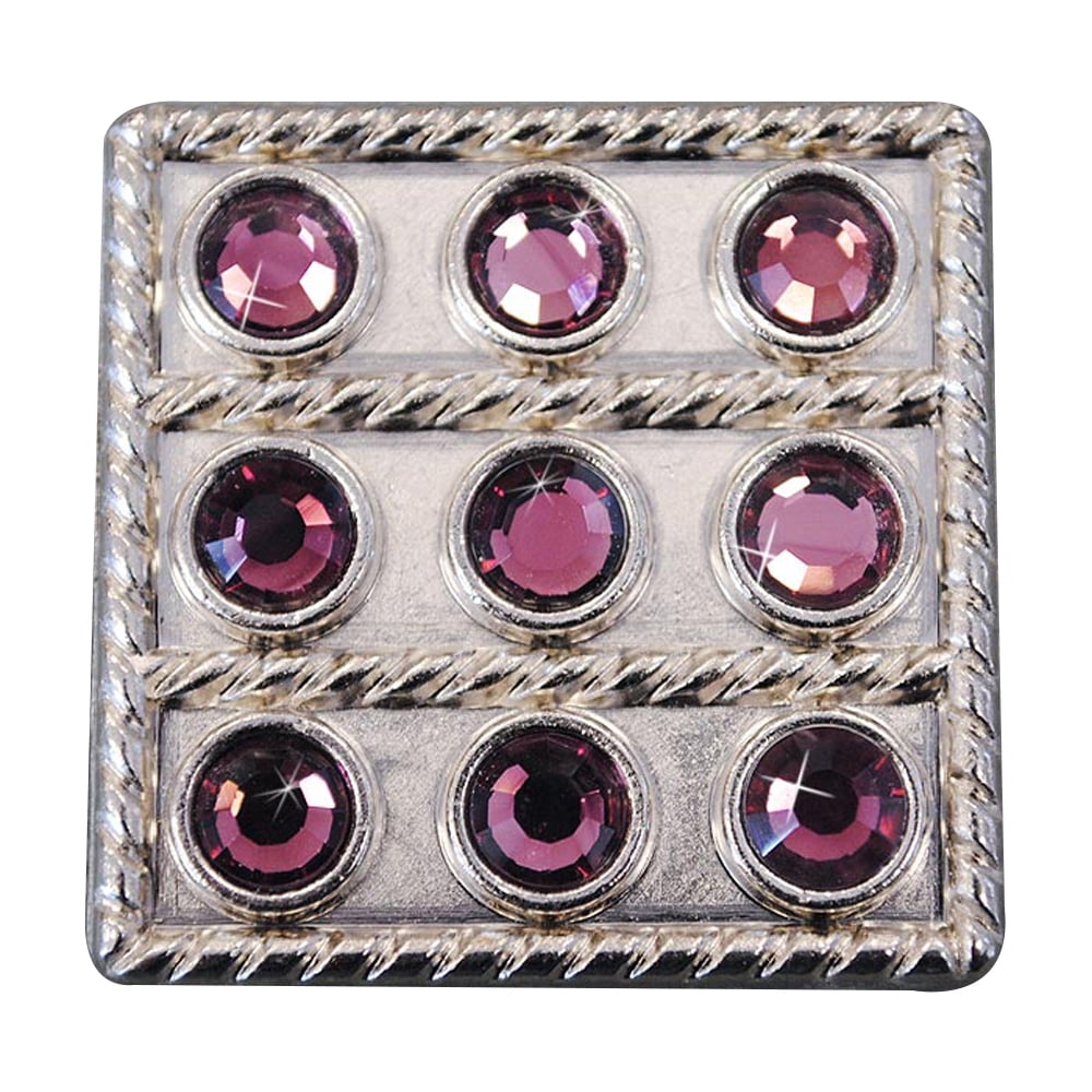 Set Of 2 Western Screw Back Concho Purple Crystal Square Bling Cowgirl ...