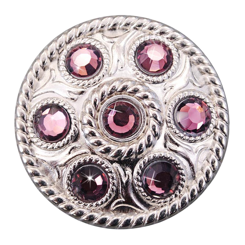 Set Of 2 Western Screw Back Concho Purple Crystal Wheel Bling Cowgirl ...