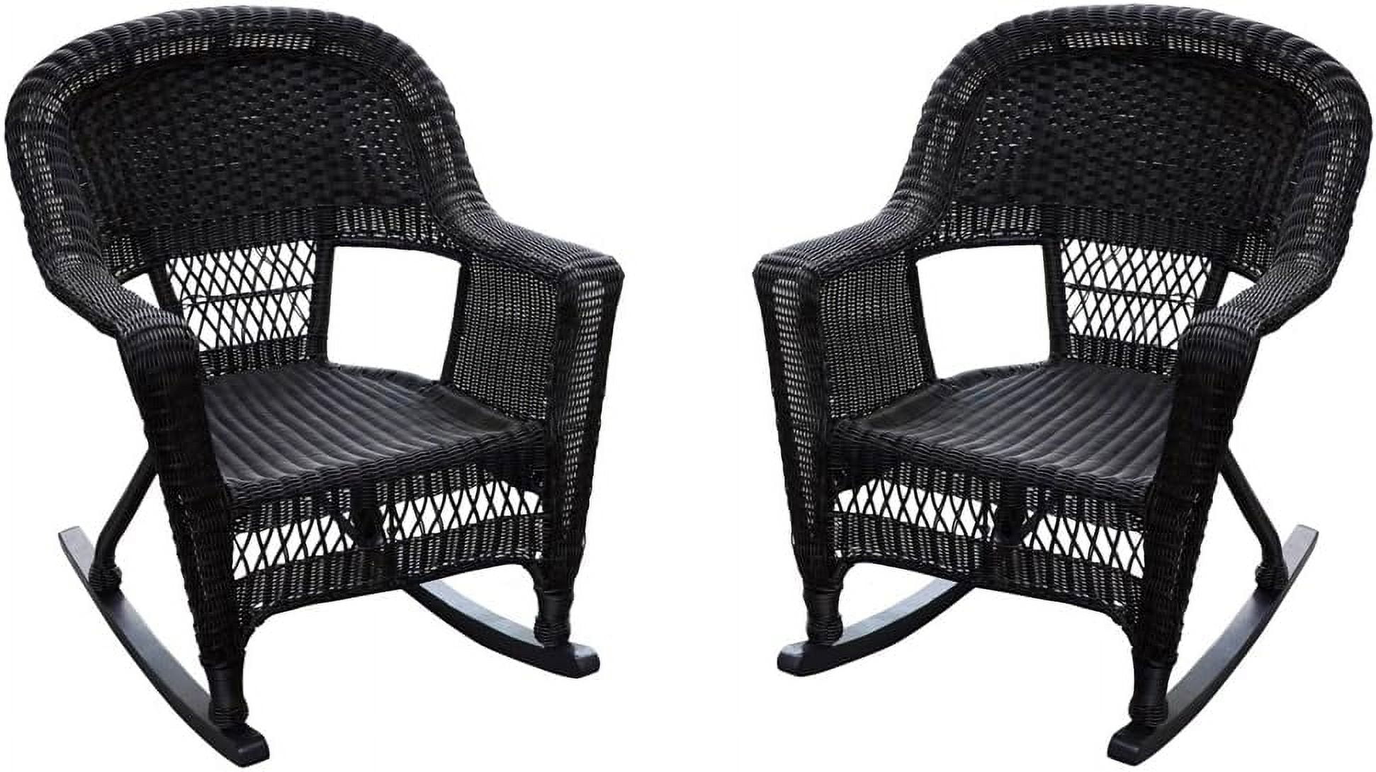 Set Of 2 Wicker Rocker Chairs, Espresso - Walmart.com