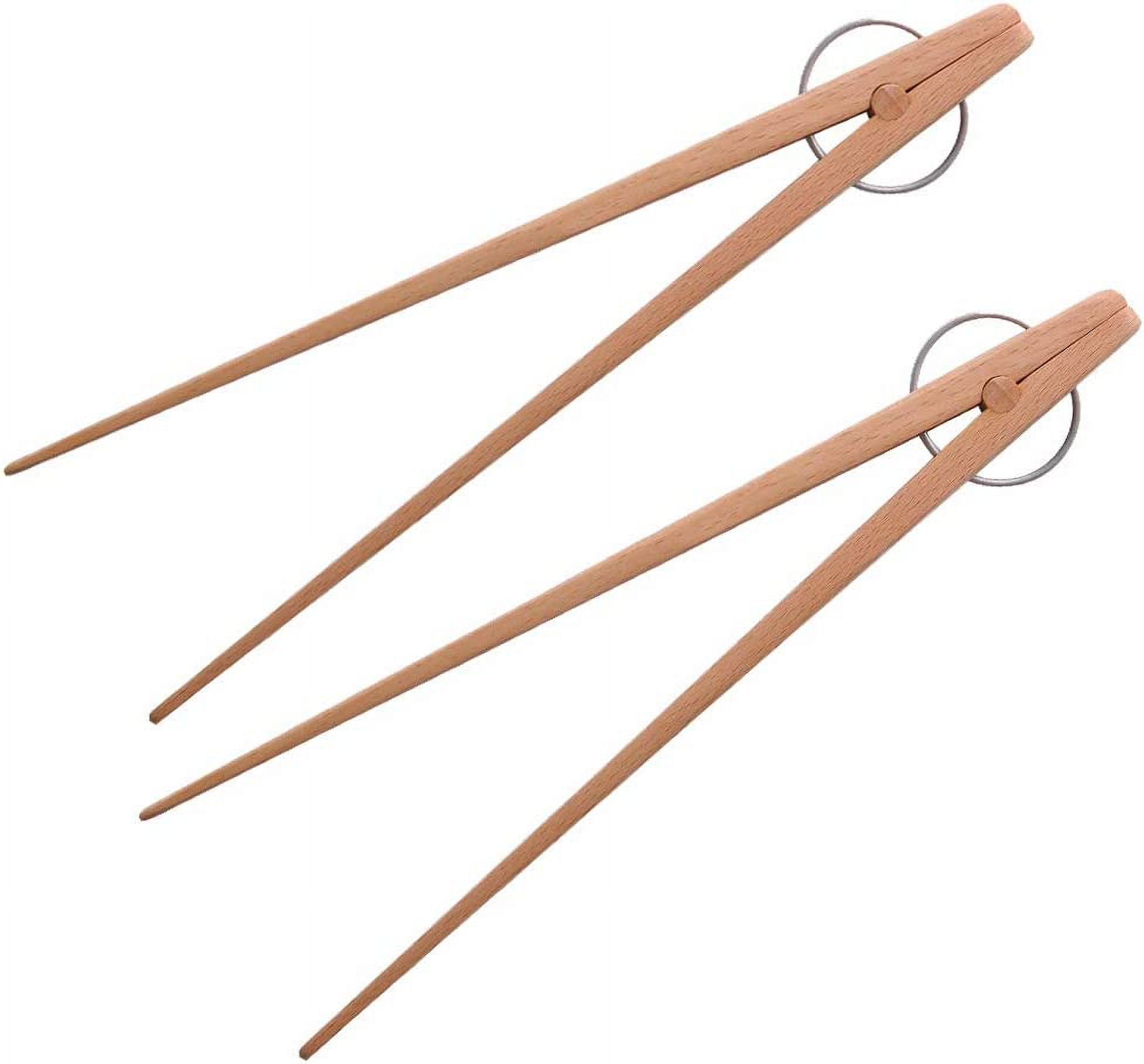 Set Of 2 Wooden Tongs, 9.8 Inch X-Long, Ideal Kitchen Utensil For ...