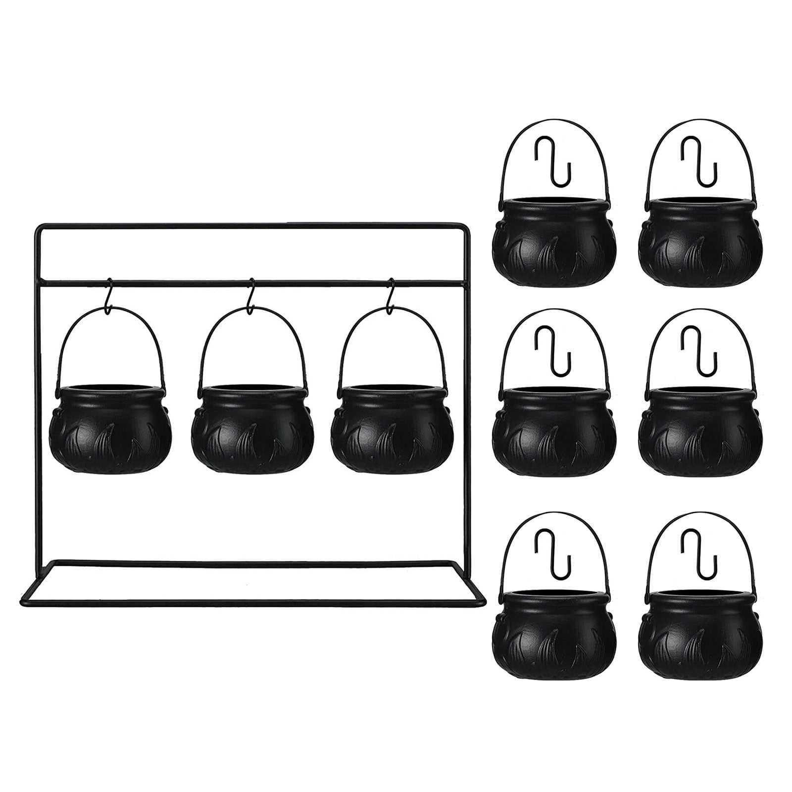 Set Of 3/6/9 Halloween Witches Cauldron Candy Bowls With Metal Stands ...