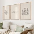 Set Of 3 Christmas Wall Art Prints, Merry, Line, Black Minimalist, Hand ...