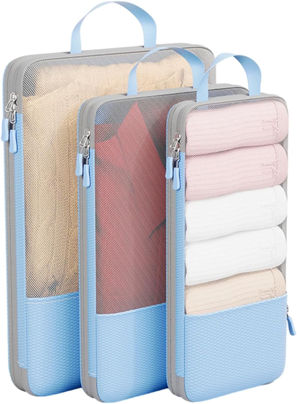 Set Of 3 Compressible Storage Bags Clothes Comforter Bedding Container ...