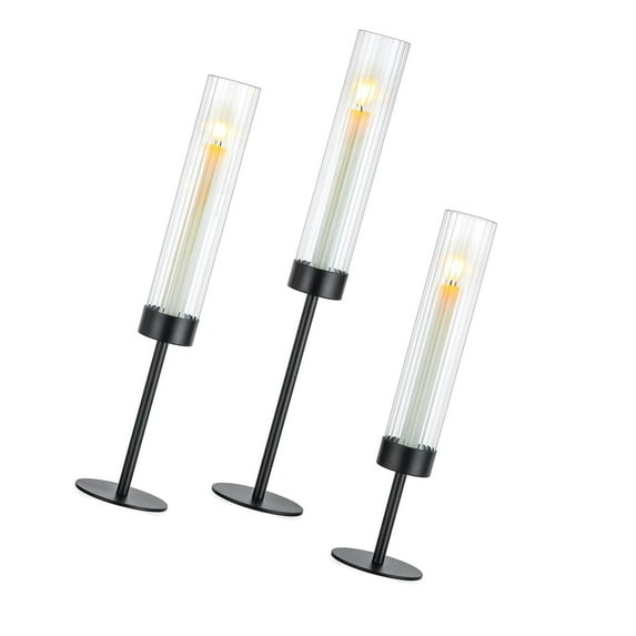 Set Of 3 Elegant Insulated Gale Flame Possessors With Rough Glass And ...