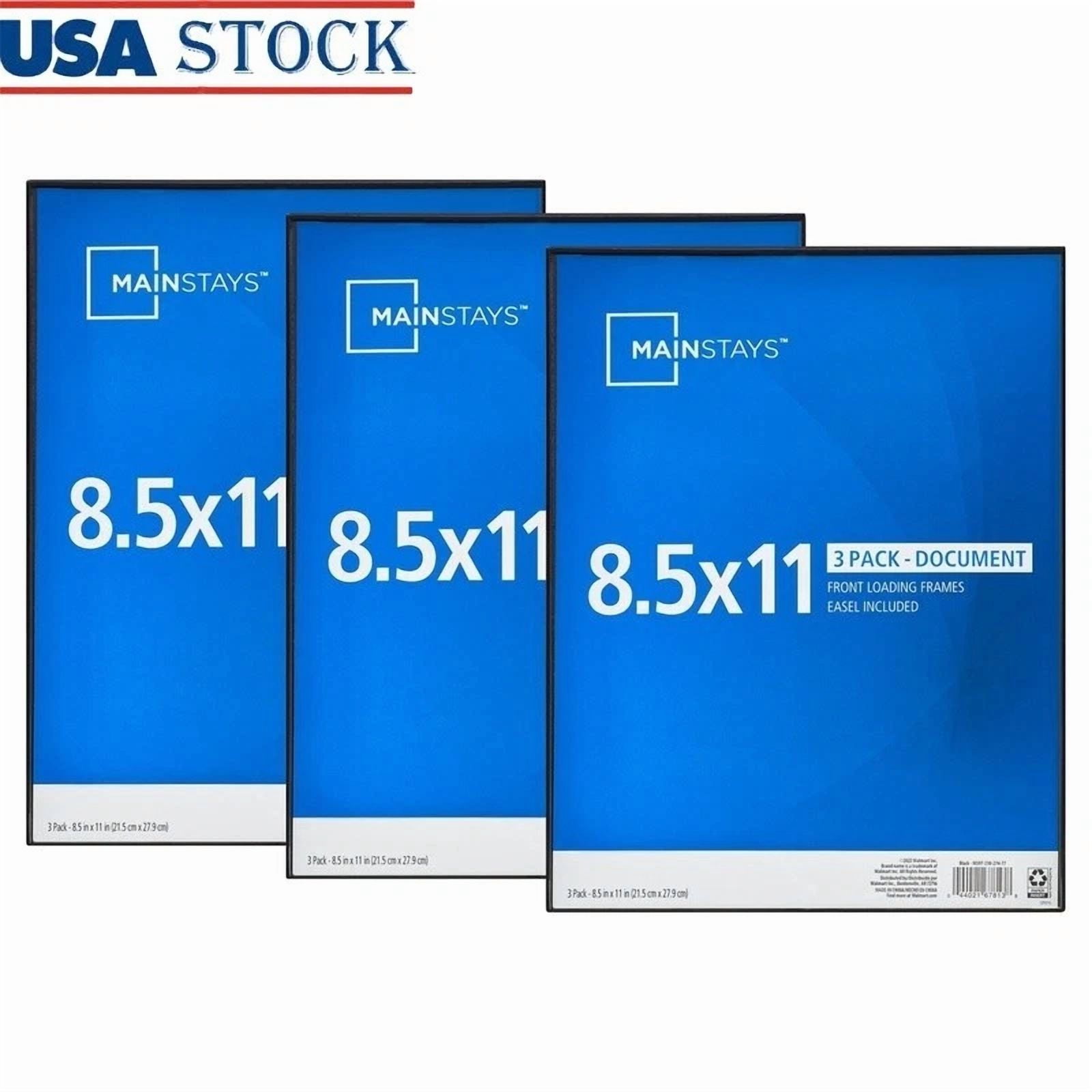 Set Of 3 Front Loading Document Picture Frames Easy Change Display Snap ...