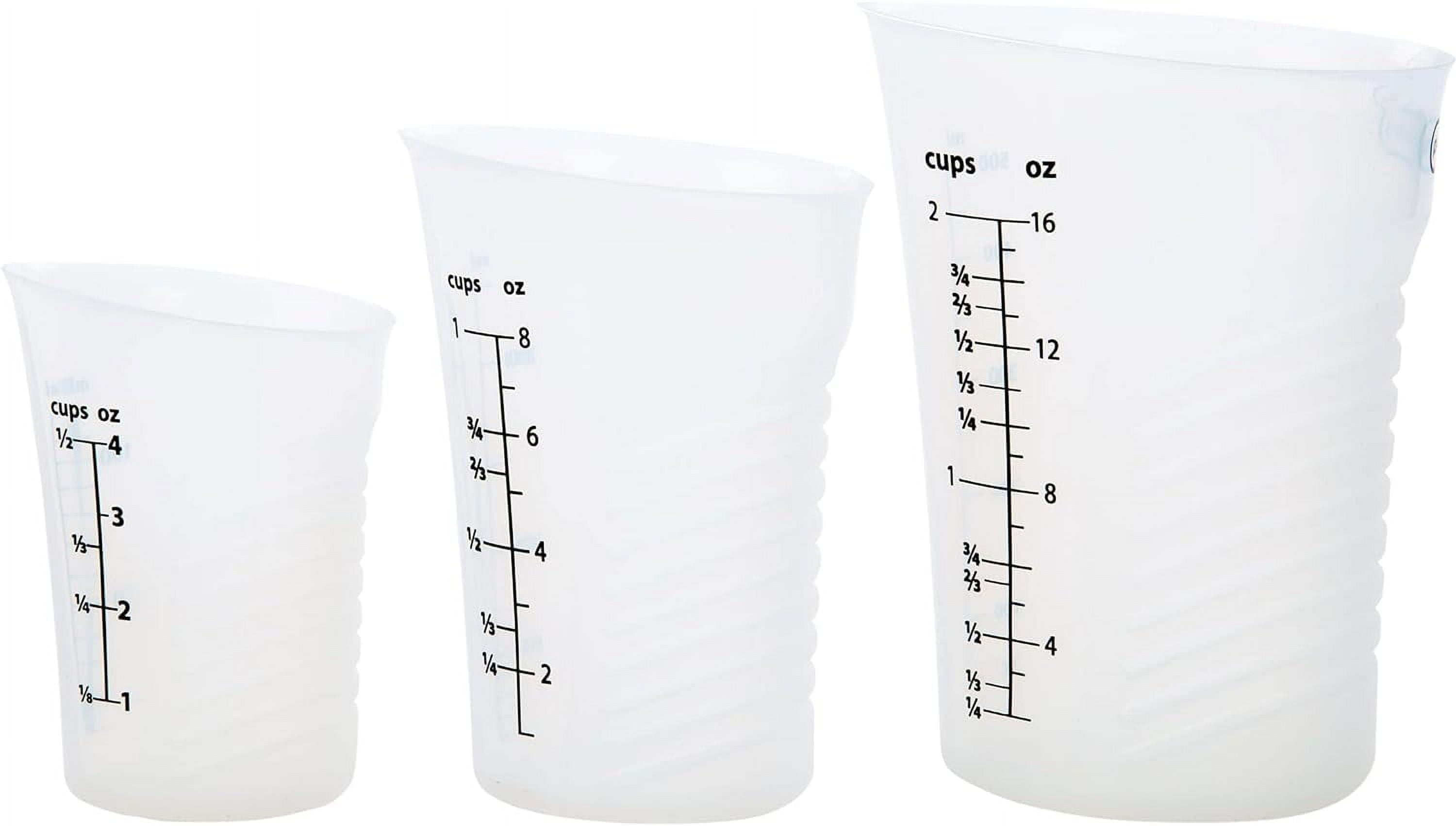 Set Of-3 High Heat Silicone Measuring Cups, 2 Cup (480 ml), 1 Cup (240 ...