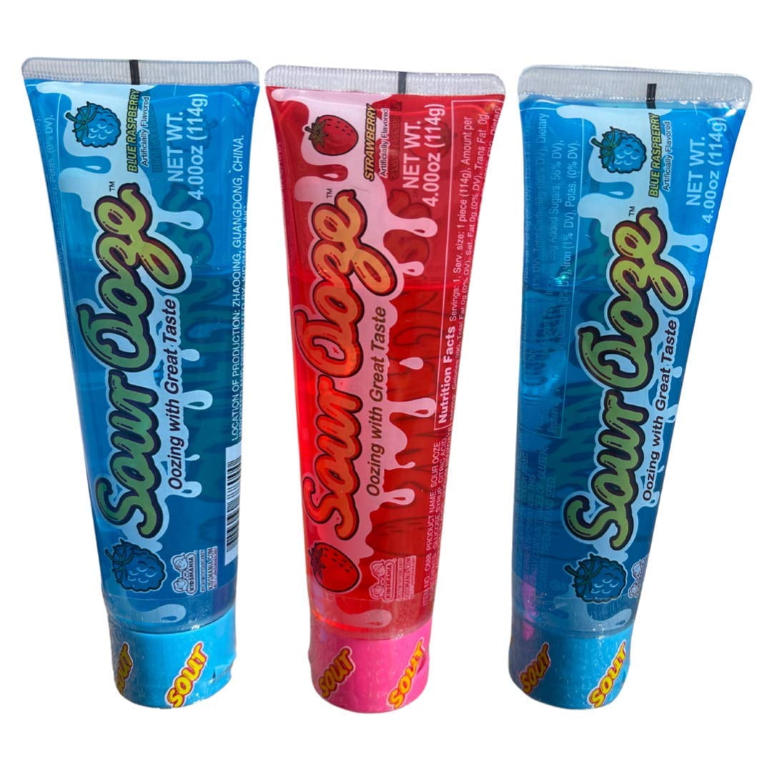 Set Of 3 Kidsmania 4Oz Sour Ooze Tubes! Oozing Delicious Flavors - 2 ...