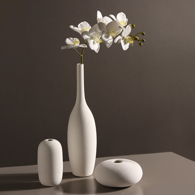 Set Of 3 Nordic Modern Minimalist Plain Ceramic Vase, Farmhouse Dried ...