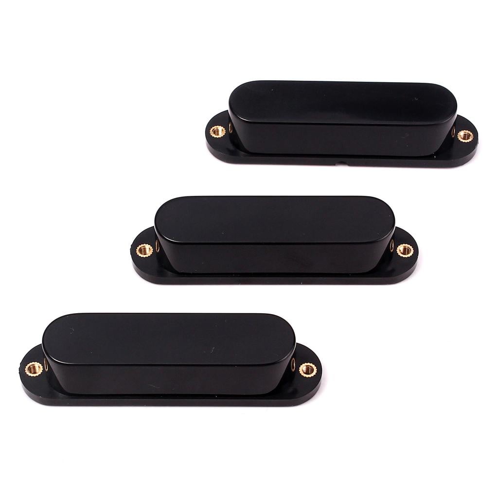 Set Of 3 Pcs Single Coil Pickup Covers For Style Electric Guitar Black ...