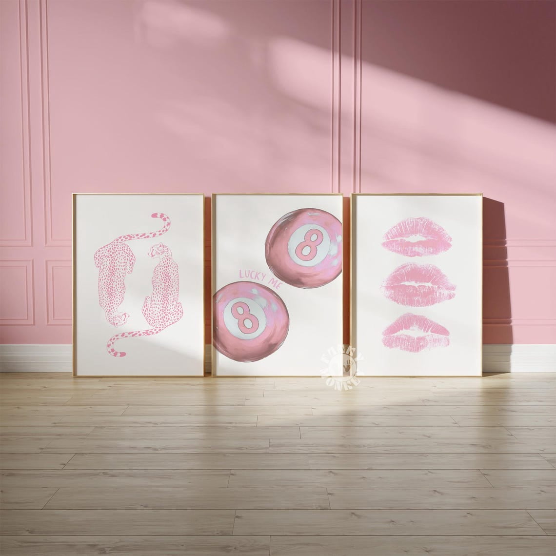Set Of 3 Pink Wall Art Prints, Trendy Girly, College Apartment ...