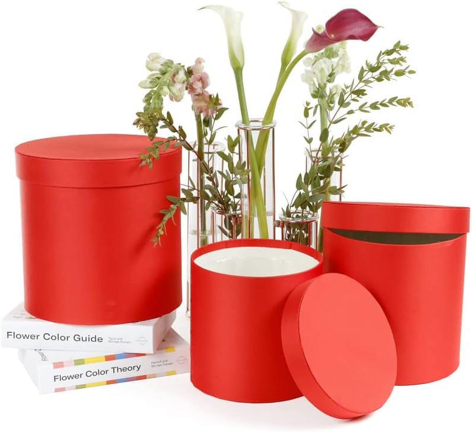 Set of 3, Round Flower/Gift Boxes, Boxes for Flower Arrangements with ...