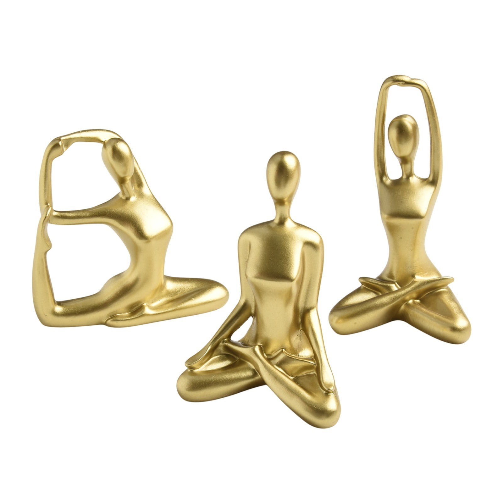 Set Of 3 Yoga For Action Statues Abstract Resin Sculptures For Home And ...