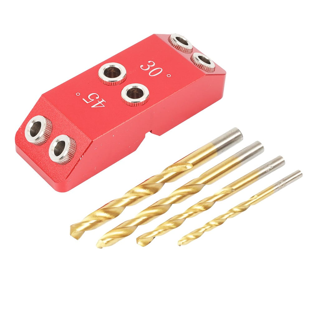 Set Of 30/45/90 Degree Angle Bevel Pocket Hole Jig UK Drill Guide Pin ...