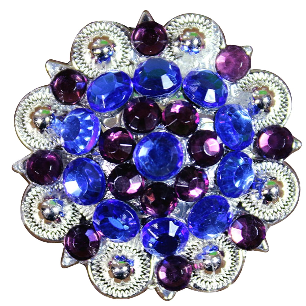 Set Of 32 Western Screw Back Concho Blue Purple Crystal 1-1/49In ...