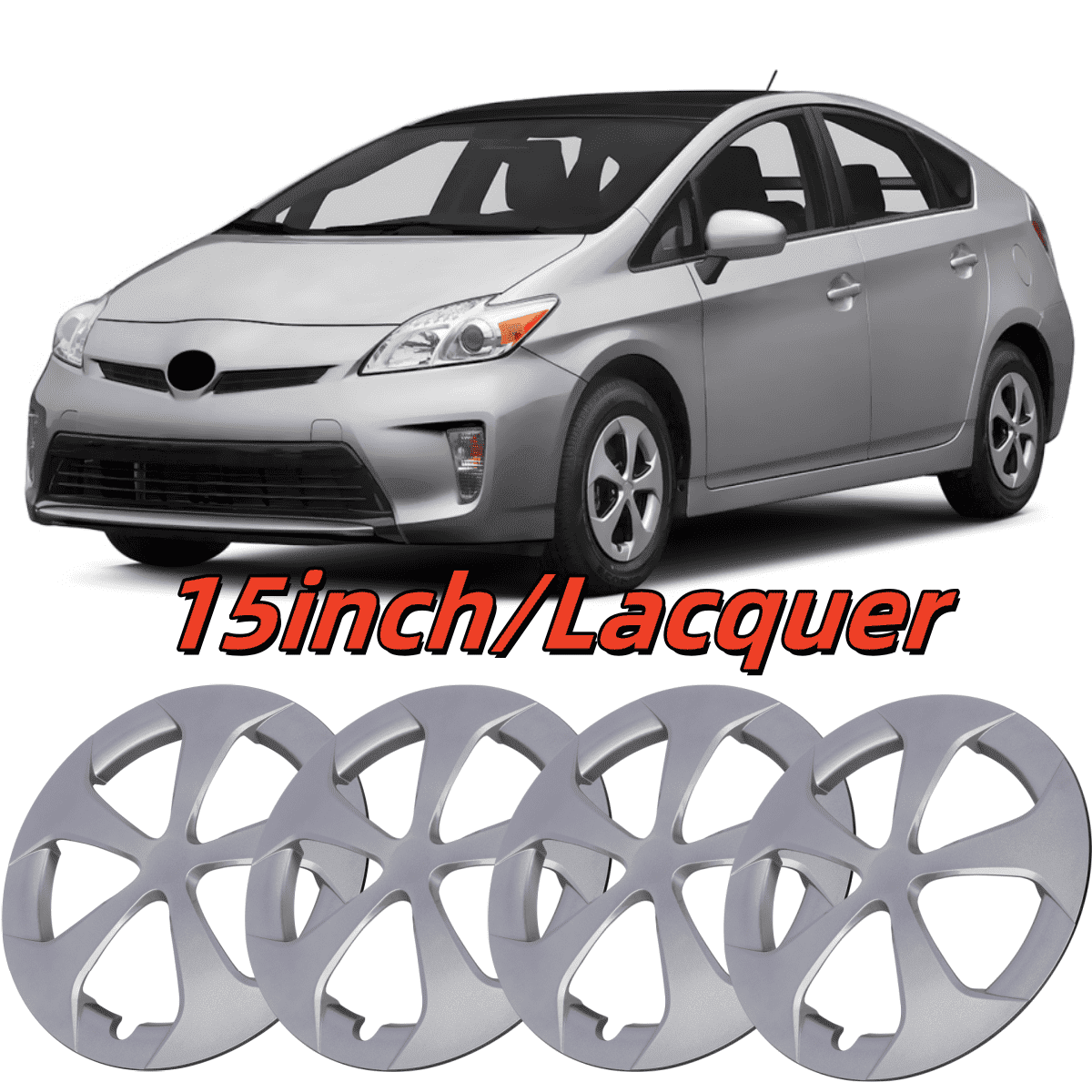 (Set of 4) 15 inch Hubcaps Wheel Rims Cover for 2010-15 Toyota Prius ...