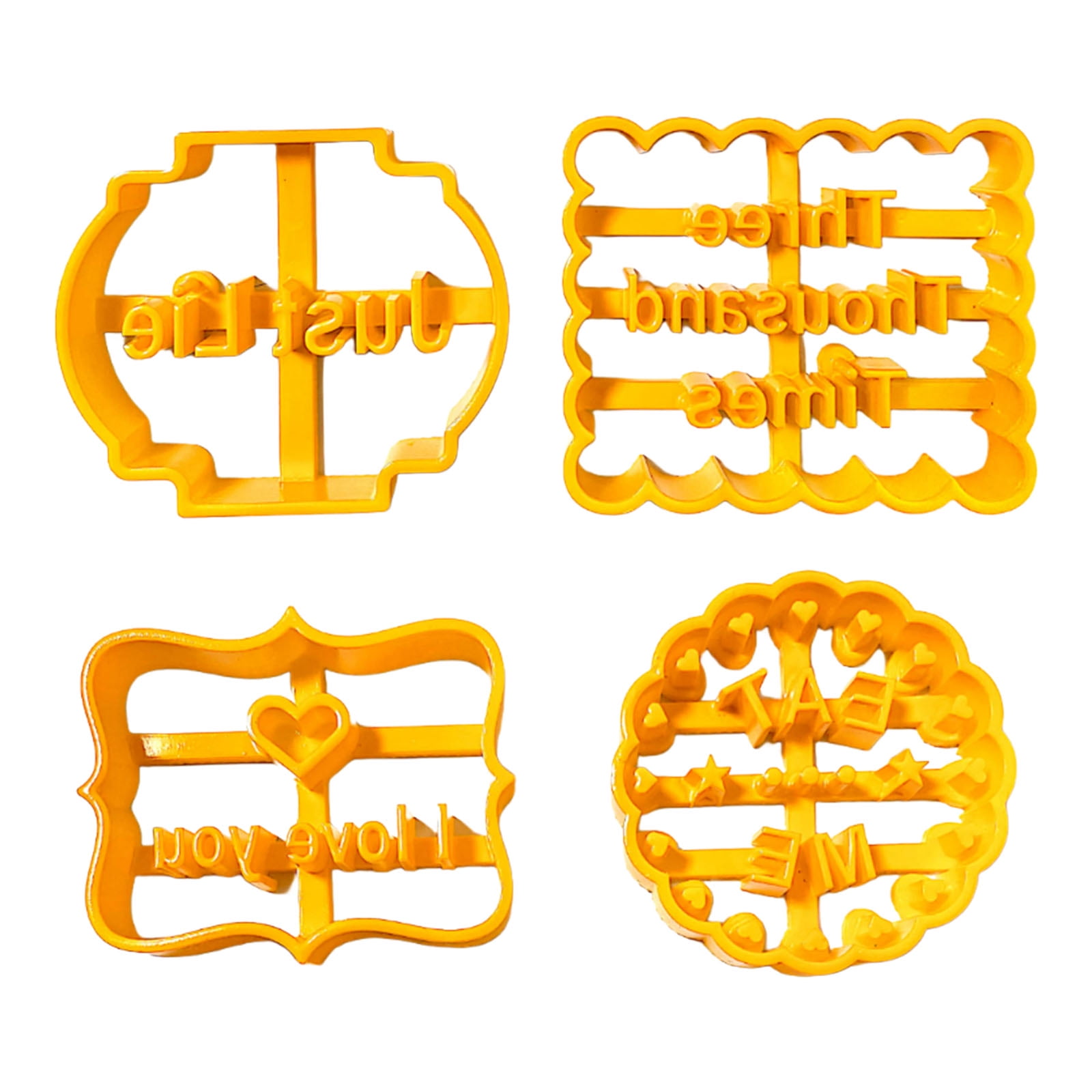 Set Of 4 ABS Cookie Molds With Blessing Messages For Home Cooks Holiday ...