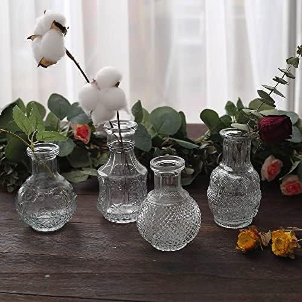 Set Of 4 | Clear Glass Antique Decorative Wedding Table Centerpieces ...