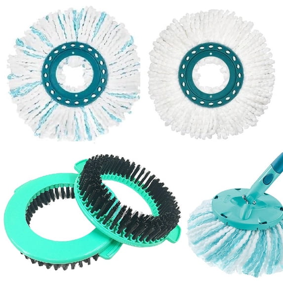 Set Of 4 Leifheit Compatible Replacement Heads - Hard Brush And ...