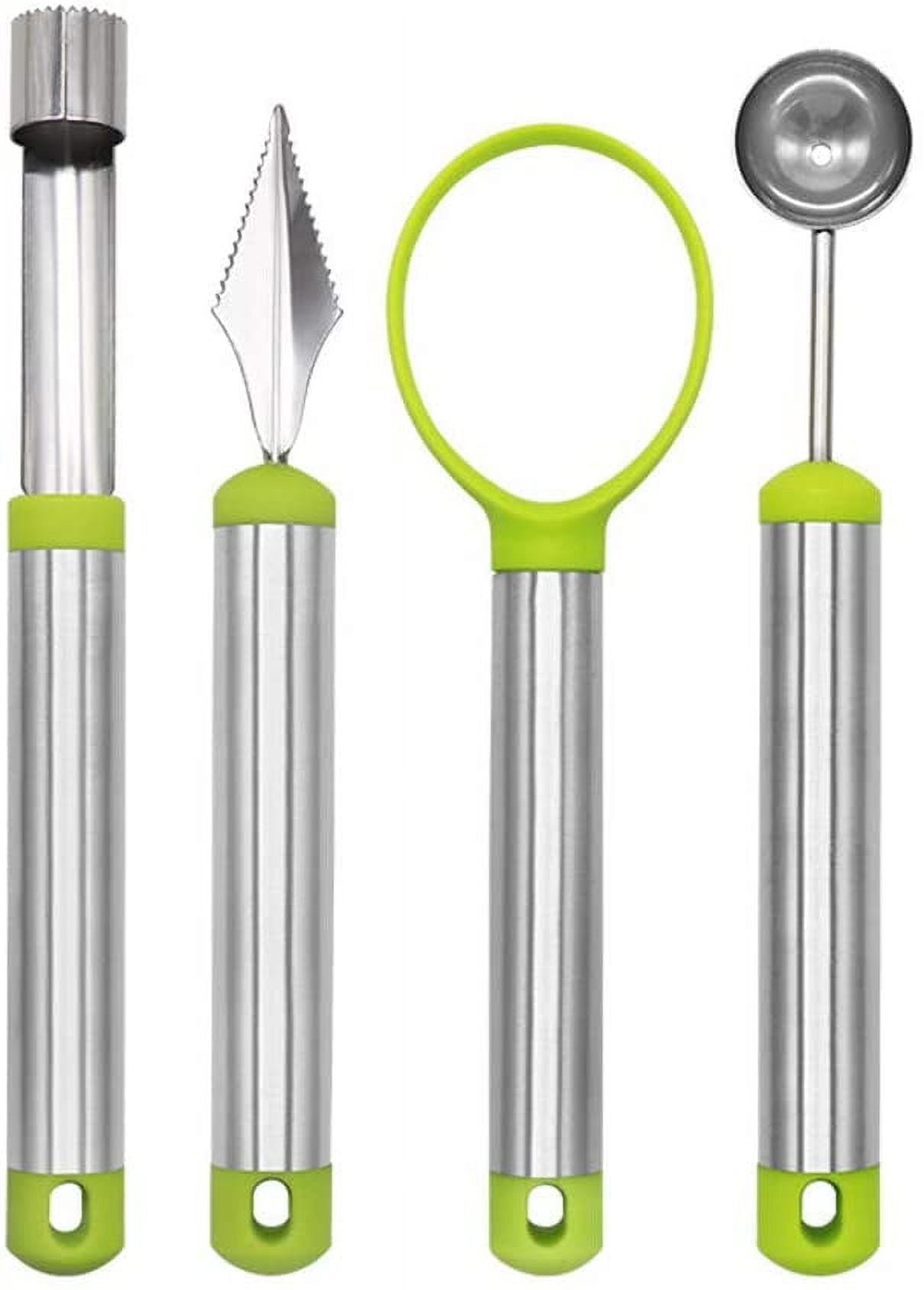 Set Of 4 Stainless Steel Melon Spoons Fruit Peeler Multifunction ...