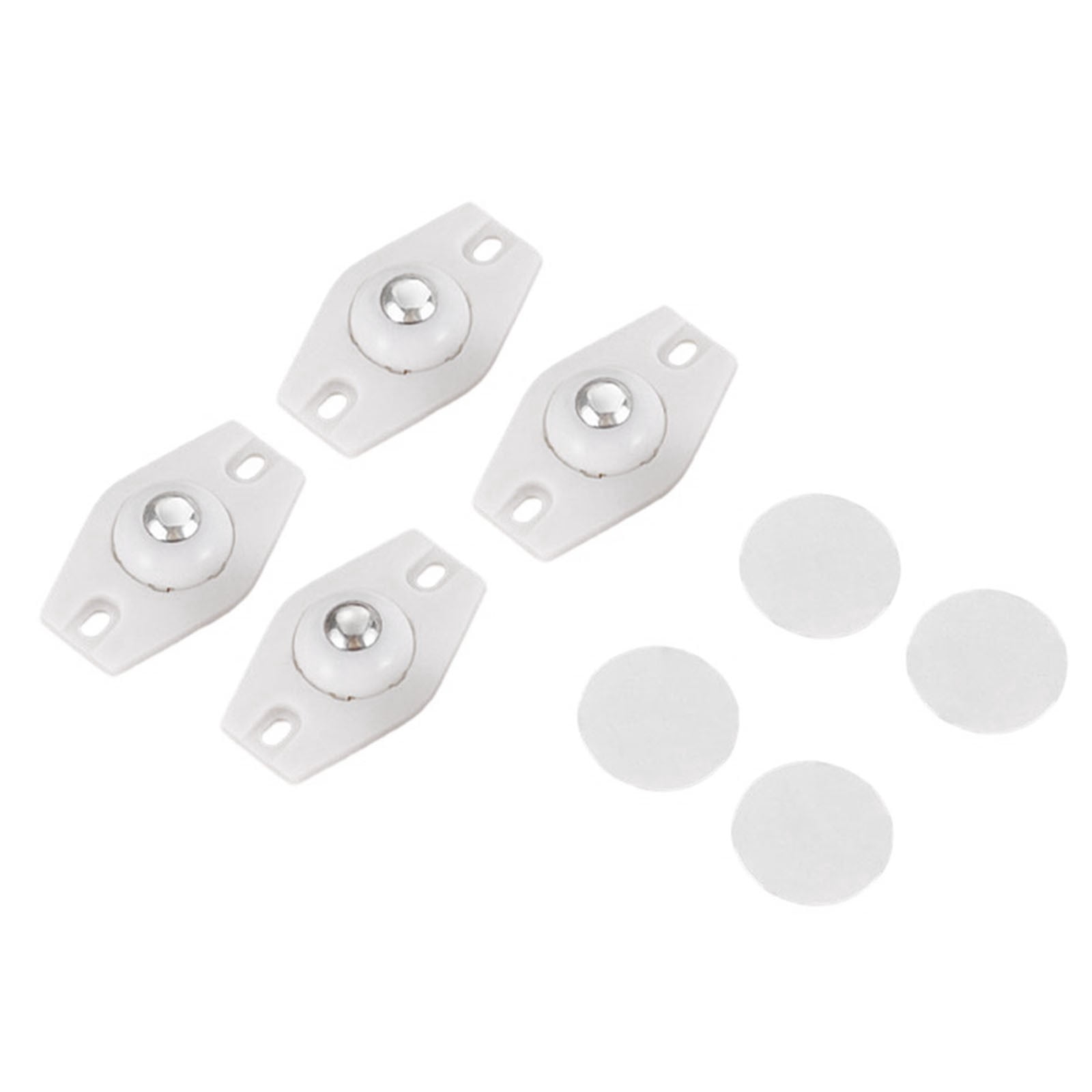 Set Of 4 Stick On Caster Wheels Degree Rotation Sticky Pulley Small ...