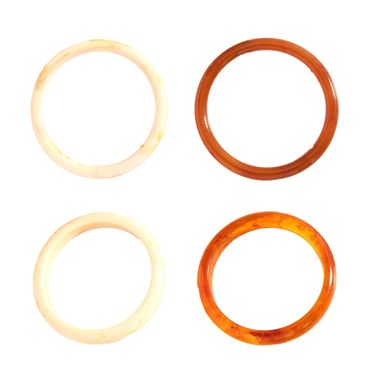 Set Of 4 Stylish Acrylic Stylish Bracelets Textured Circular Cuff ...